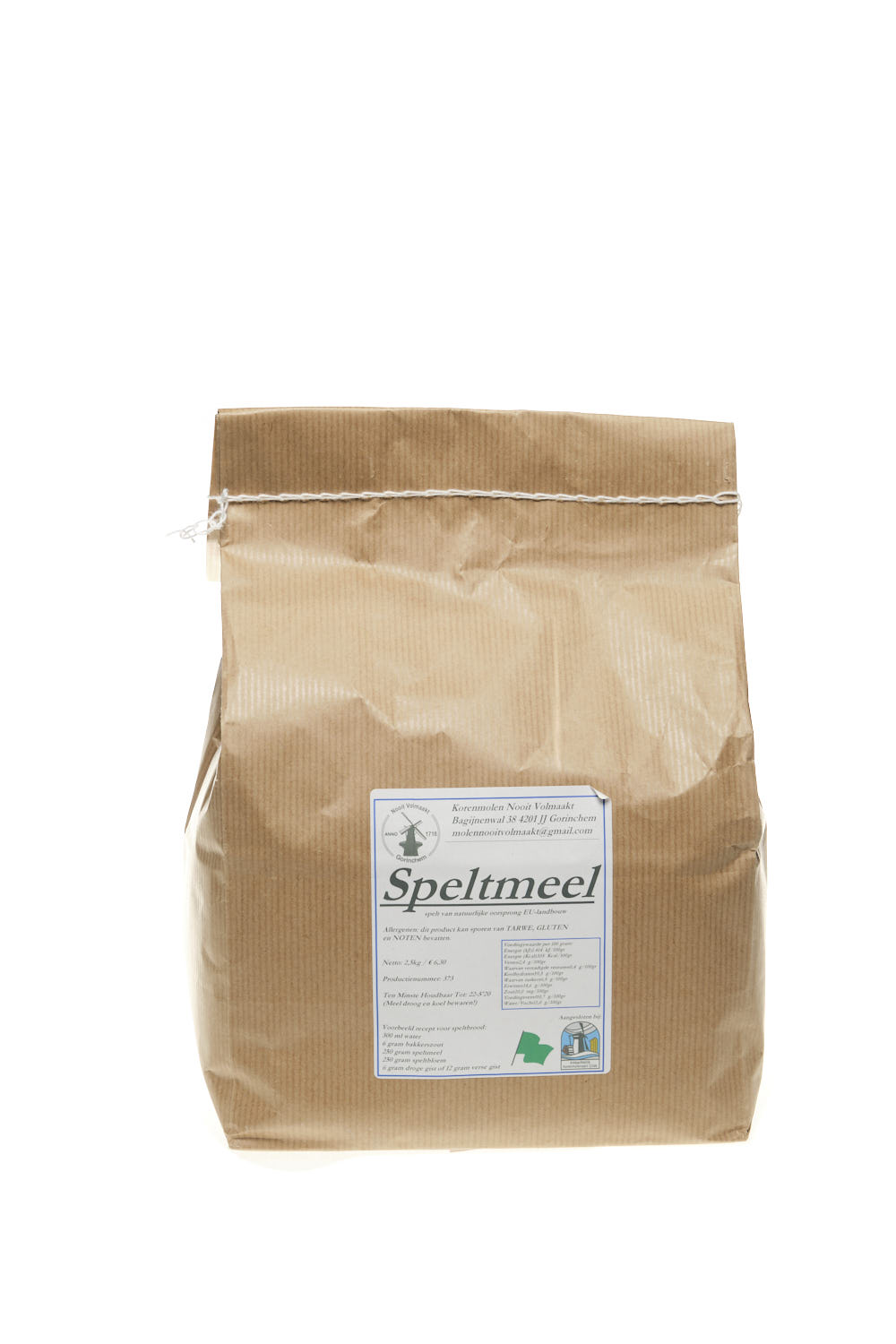 Speltmeel natuurlijk 2500 gram – Bloesem Molens